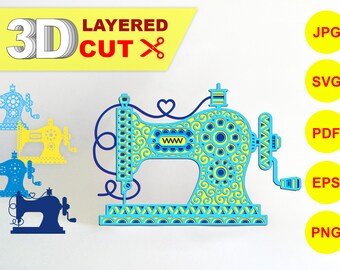 Templates PDF & SVG for Sewing Machine 3D Pop up Card NOT for - Etsy