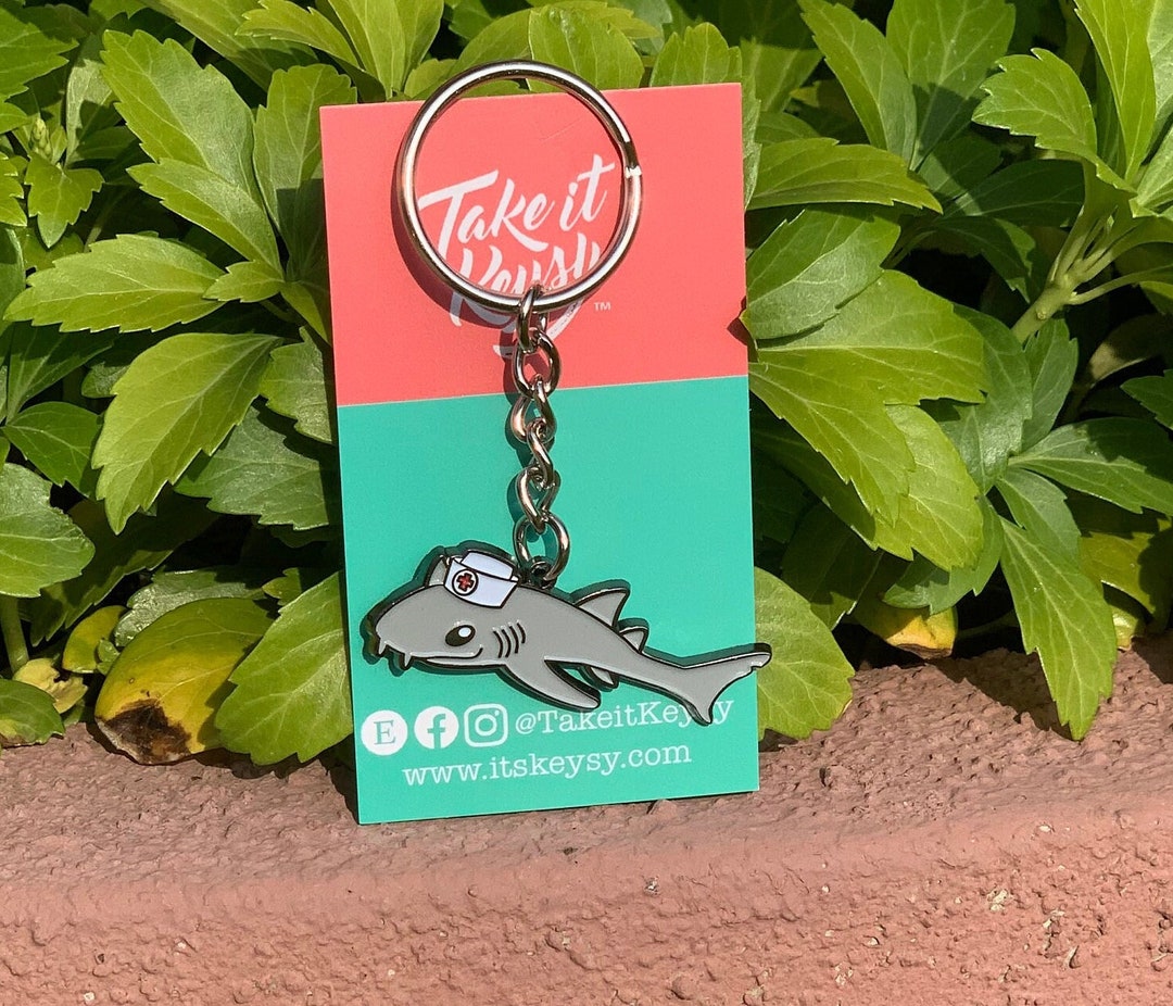 Nurses Week Shark Keychain & Free Sticker - Etsy