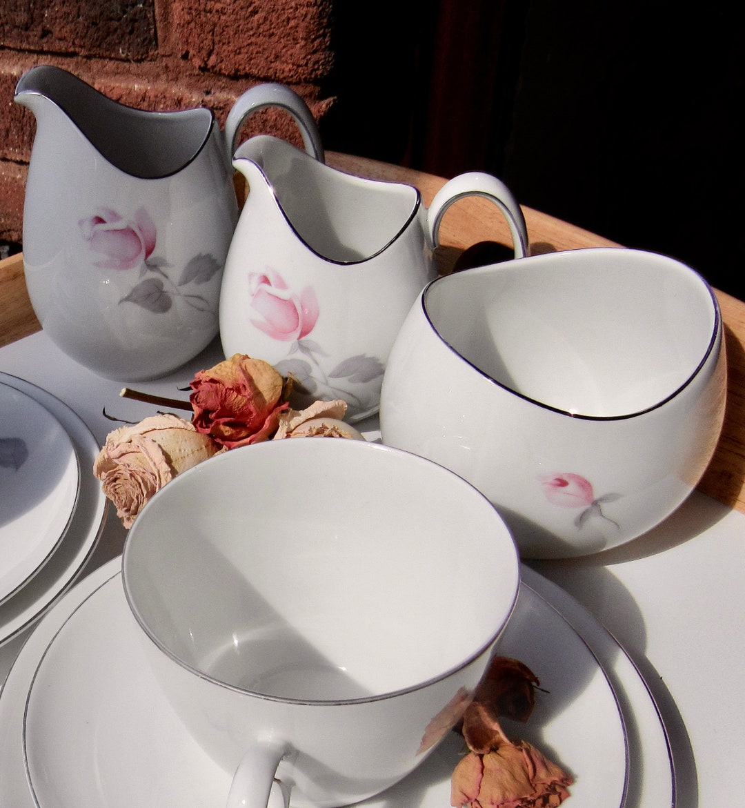 Thomas, Germany, Pink Rose Bud Design, White Fine Bone China - Etsy