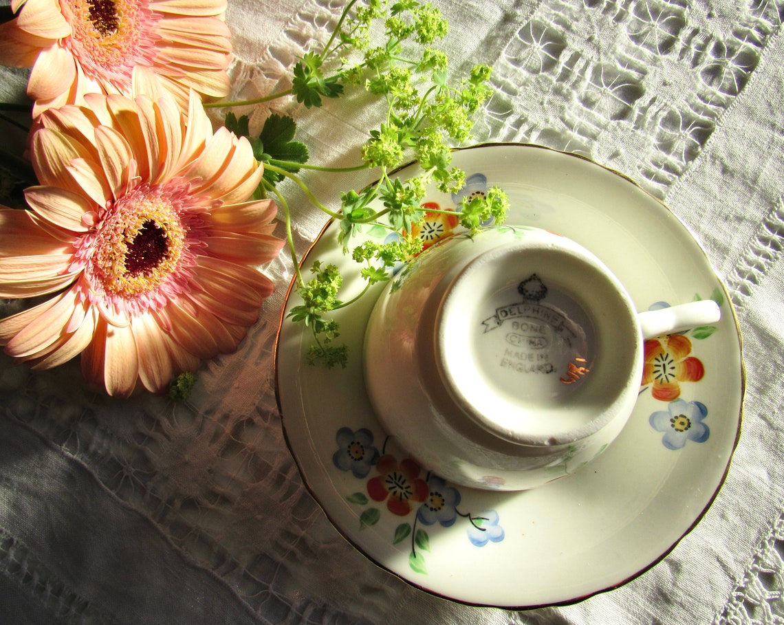 Delphine Bone China Footed Tea Cup and Saucer by JH Middleton & Co ...