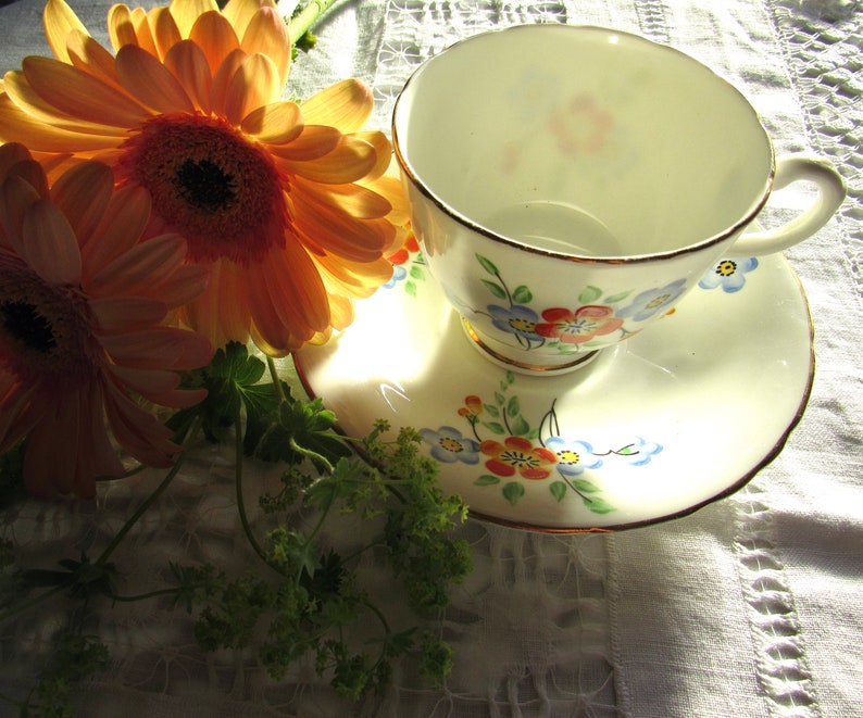 Delphine Bone China Footed Tea Cup and Saucer by JH Middleton & Co ...