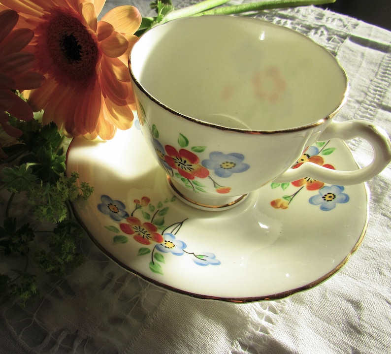 Delphine Bone China Footed Tea Cup and Saucer by JH Middleton & Co ...