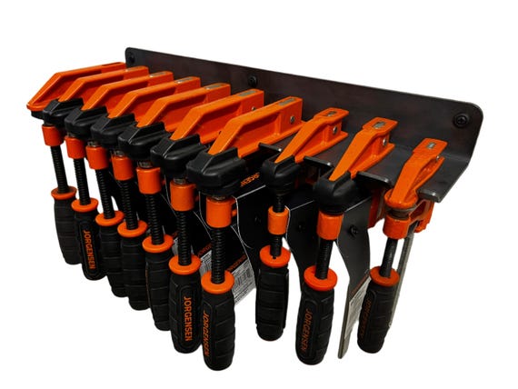 F clamp Holder for Wood Clamps Heavy Duty USA Made 1 8th Steel Rack Helps Organize and Store F clamps up to .375 Wide Etsy UK