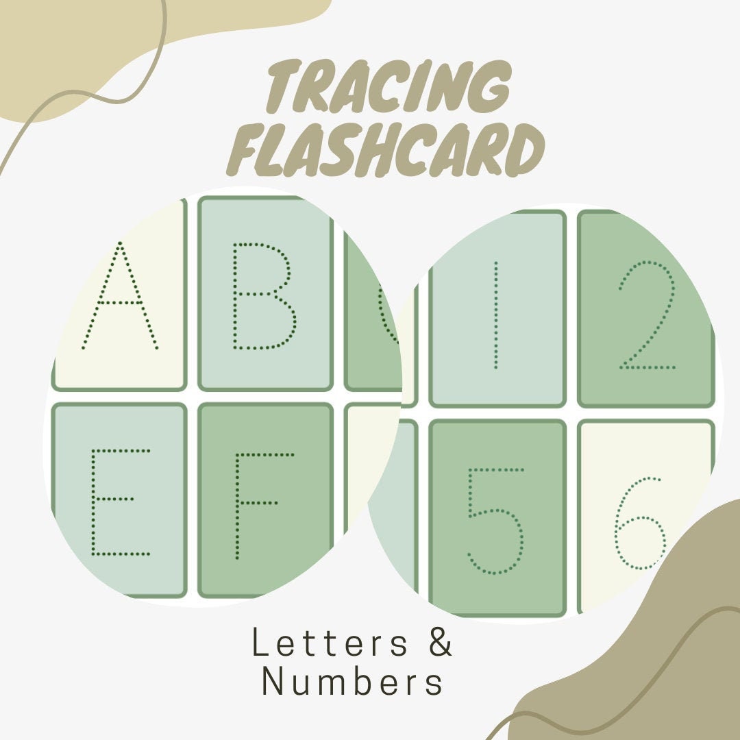 Alphabet & Numbers Tracing Flashcard | Education Flashcard | Printable ...