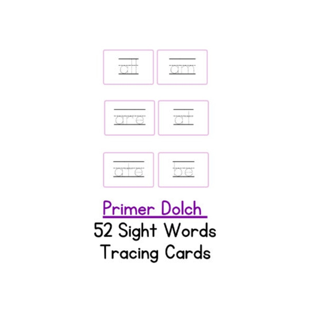 Digital Primer Dolch Sight Words Tracing Cards | Flashcards ...