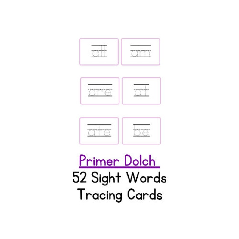 Digital Primer Dolch Sight Words Tracing Cards | Flashcards ...