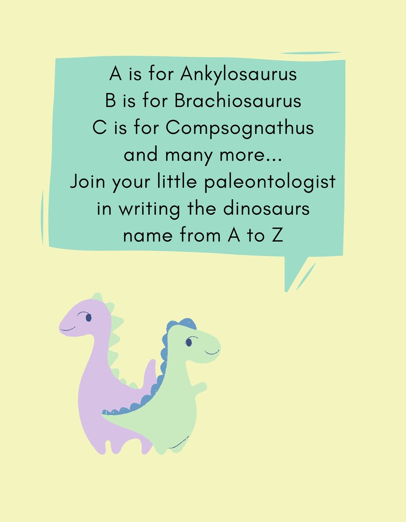 Digital Dinosaur Handwriting Practice Book dinosaur ABCS Penmanship ...