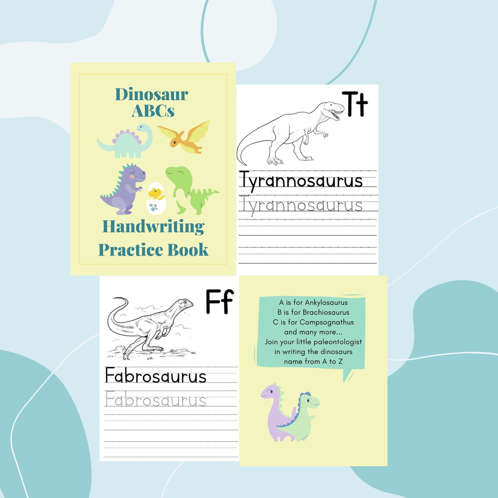 Digital Dinosaur Handwriting Practice Book (dinosaur ABCS) | Penmanship ...