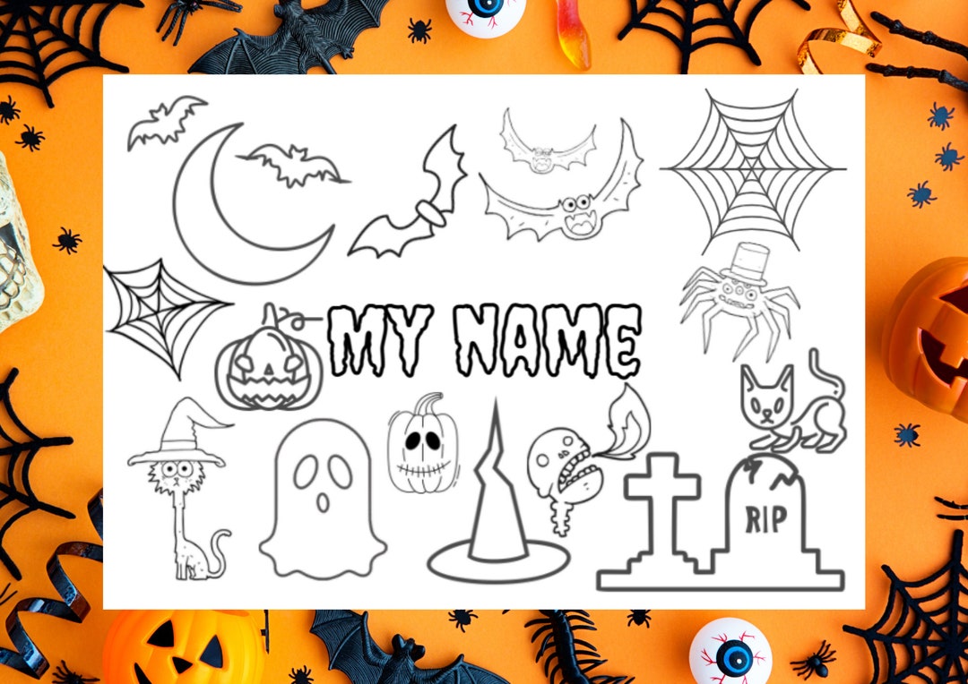 Personalized Halloween Name Coloring Page | Custom Halloween Coloring ...