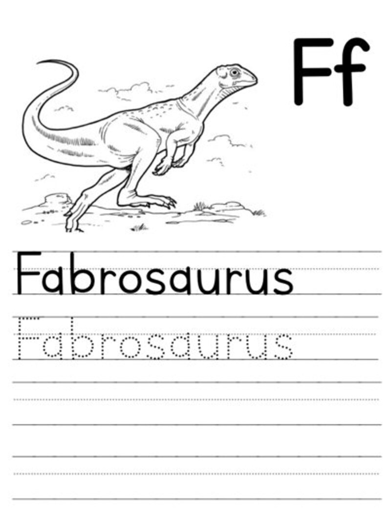 Digital Dinosaur Handwriting Practice Book dinosaur ABCS Penmanship ...