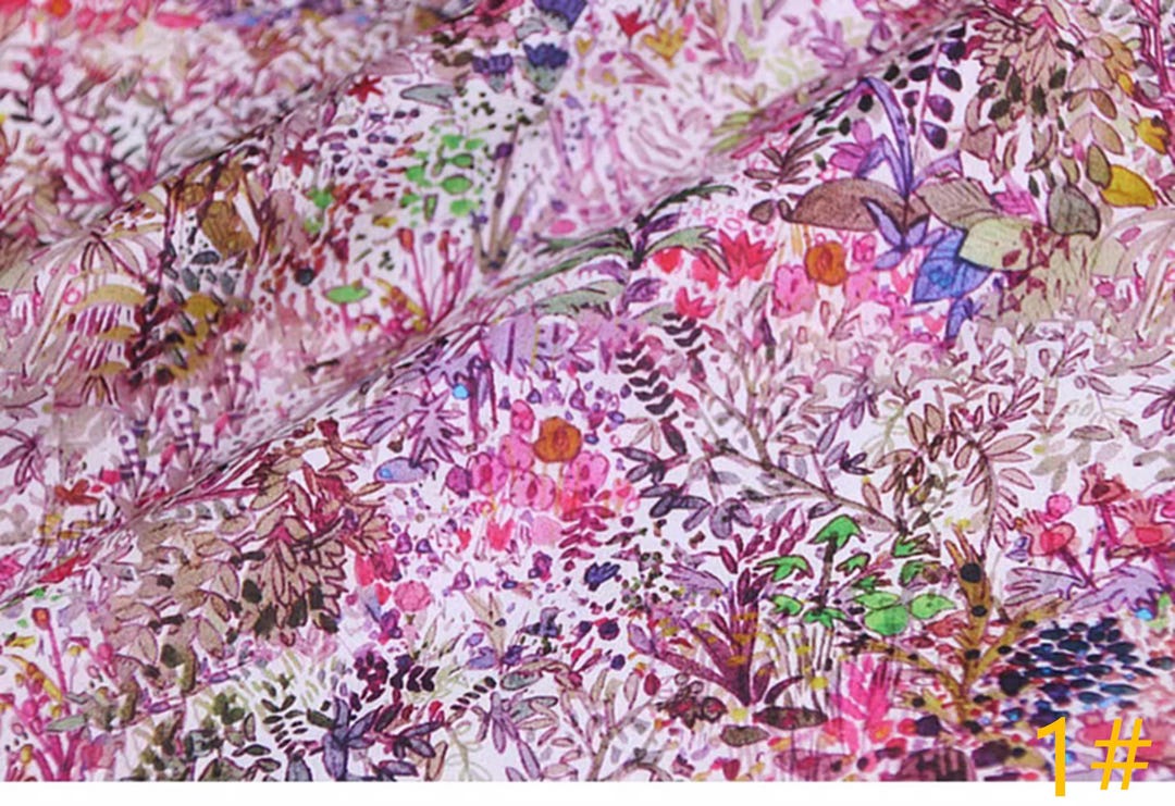 Liberty Style， Floral Print Cotton Fabric Handmade Dress Shirt Thin ...