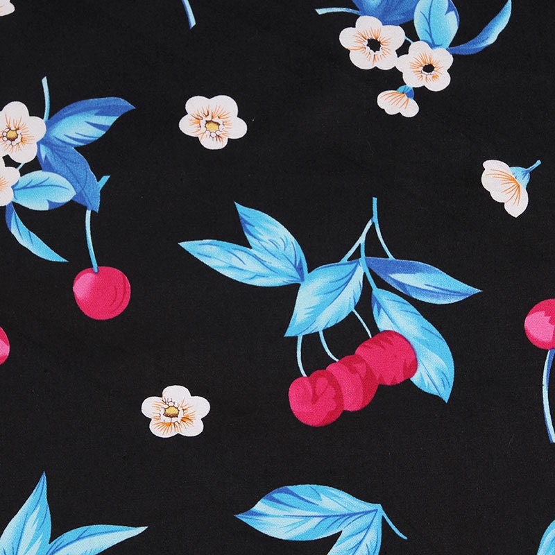 Cherry Cotton Fabric Plain Print Clothing Fabric - Etsy