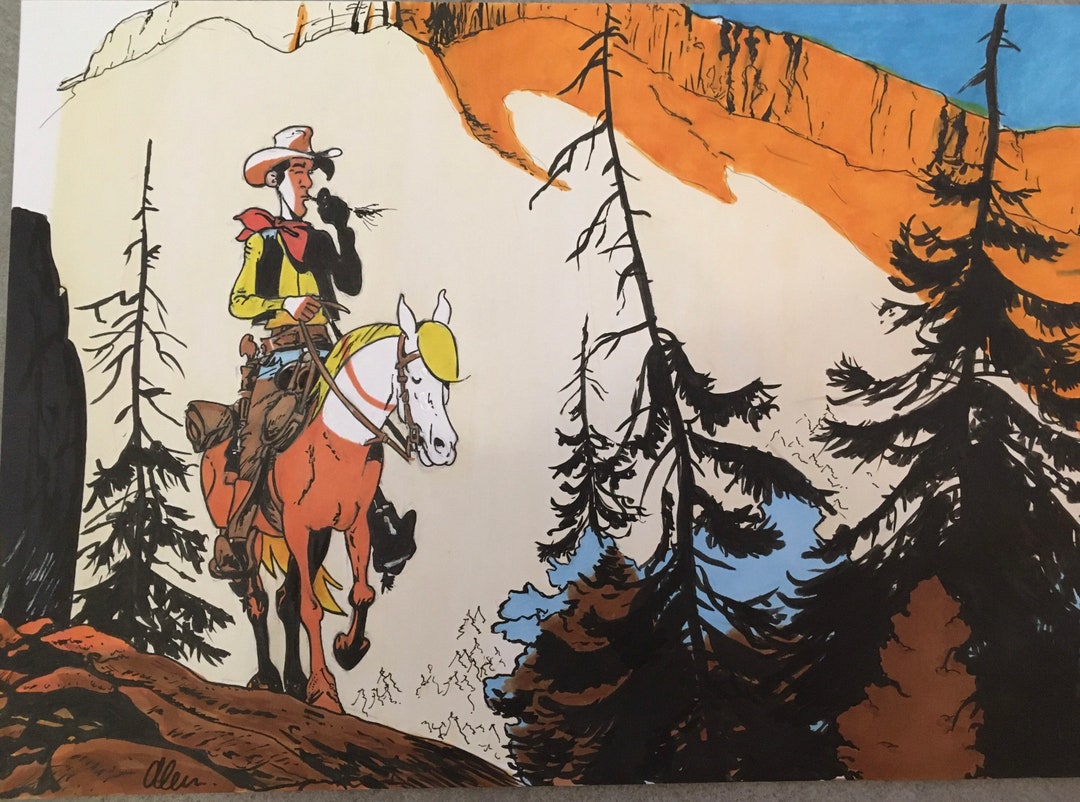 Drawing A3 Lucky Lucke - Etsy
