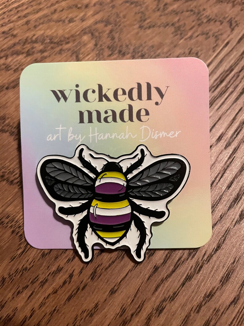 Non-binary Pride Bee Enamel Pin enbee - Etsy