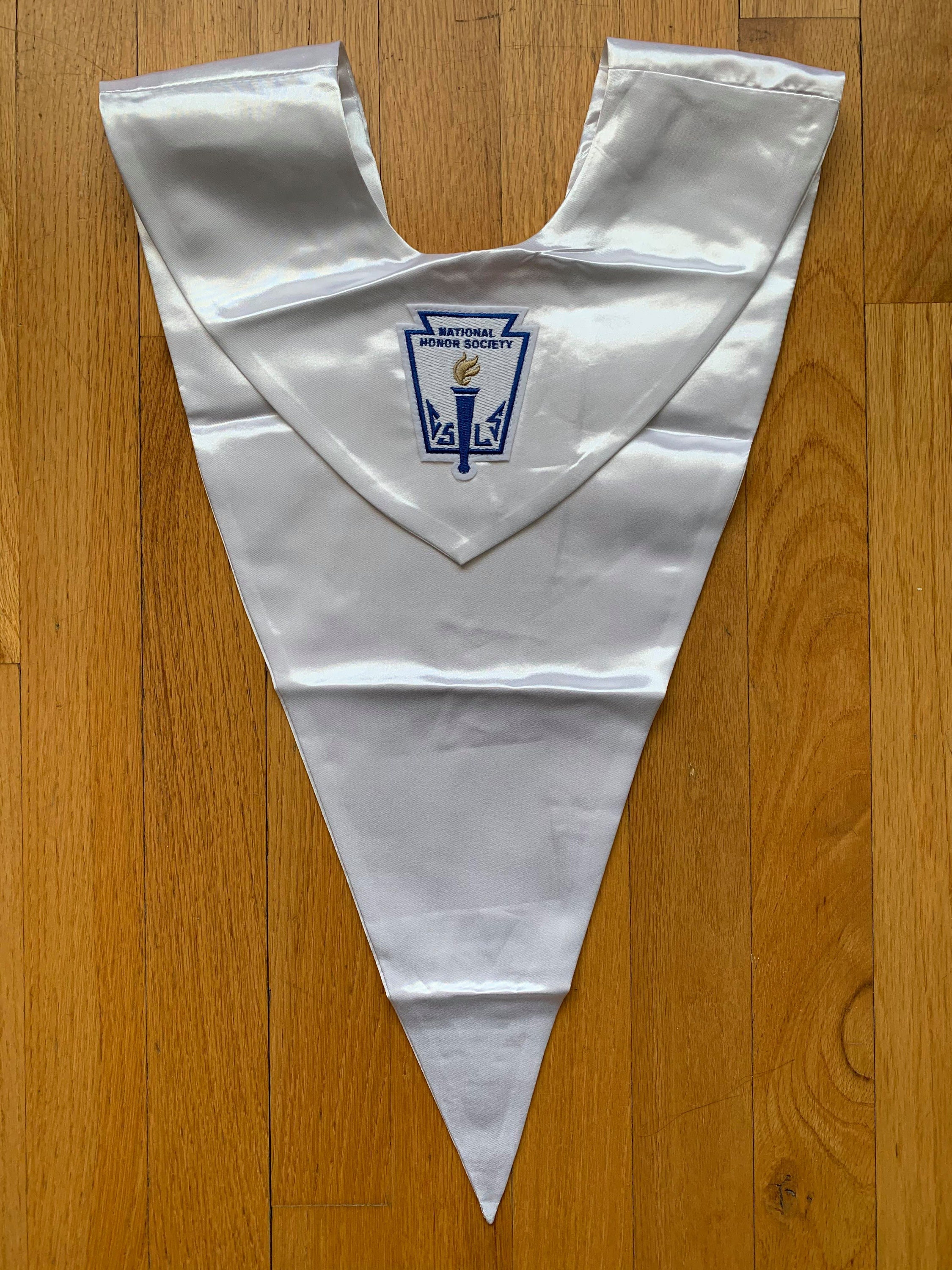 Official National Honor Society White Graduation Sash Stole NHS Sealed Official National Honor Society White Graduation Sash Stole NHS Sealed