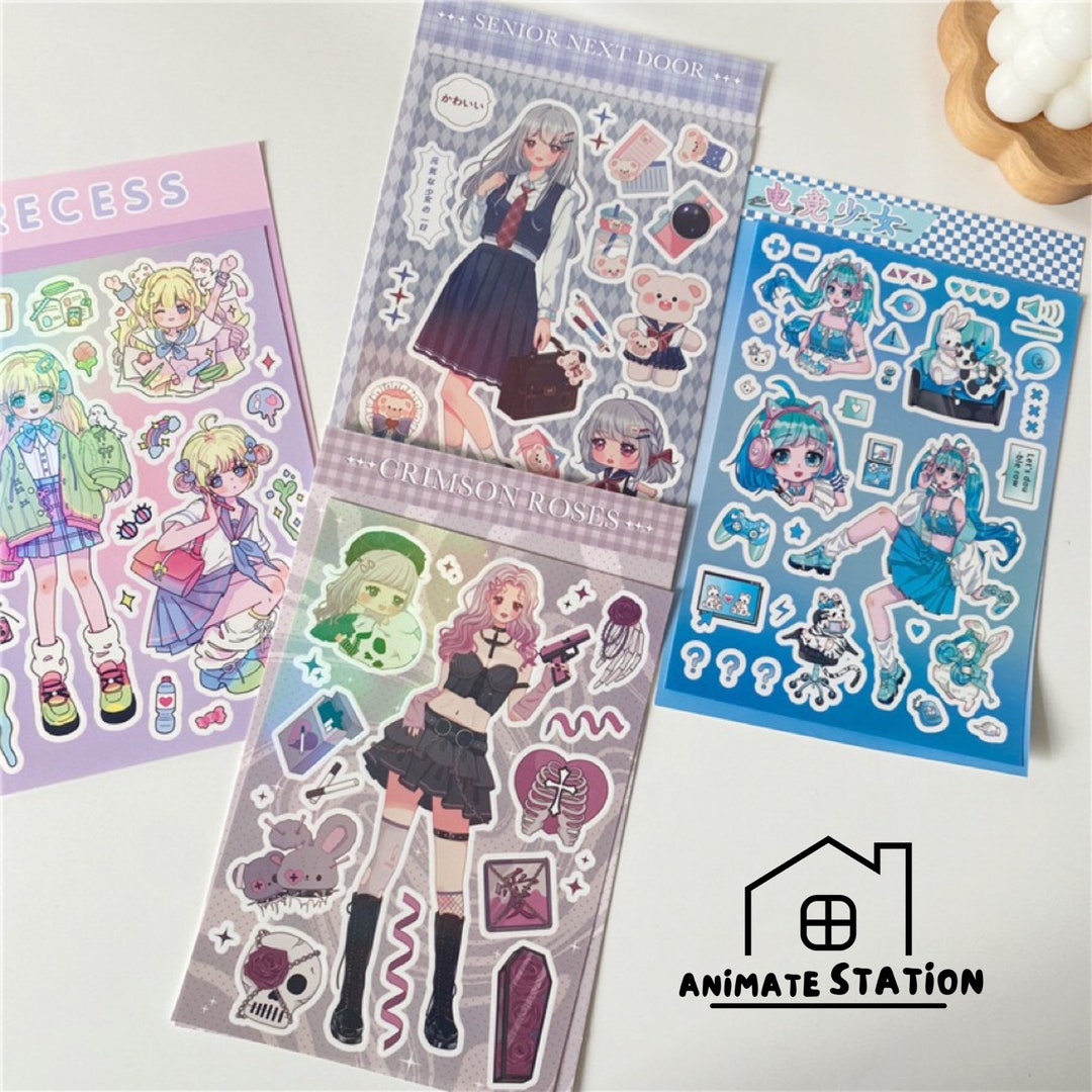 Cool Sweet Girl Sticker Sheet-1pc Deco Sticker Sheet Polco - Etsy