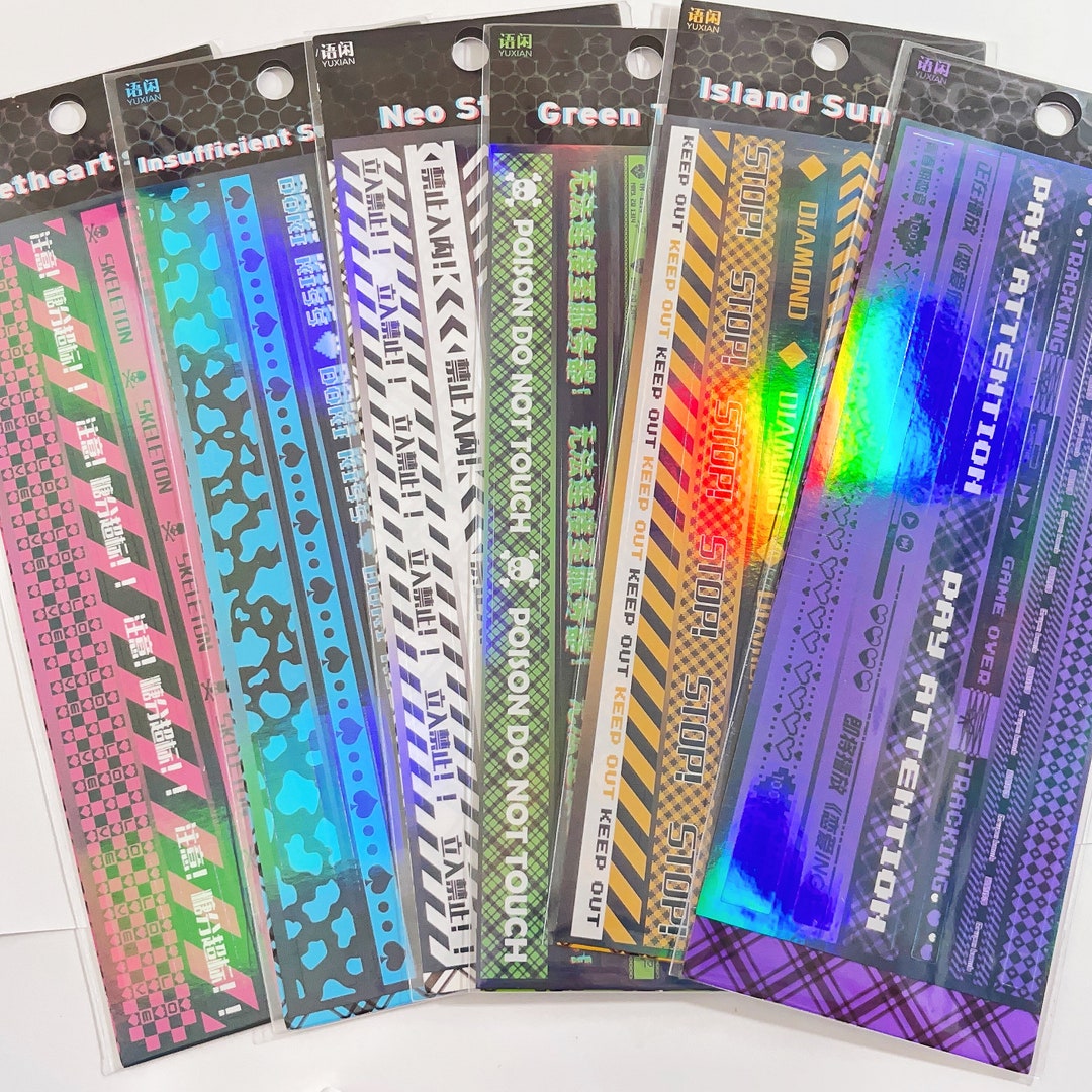 Colorful Warning Line Sticker Sheet-1pc Deco Sticker Sheet - Etsy