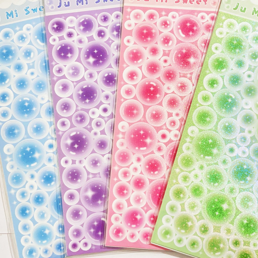 Glitter Bubble Sticker Sheet-1pc Deco Sticker Sheet Polco - Etsy