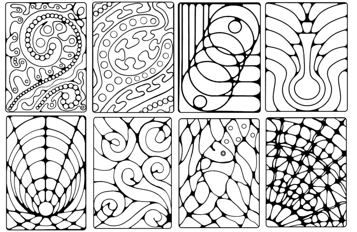 Neurographic Art Coloring Pages - Etsy
