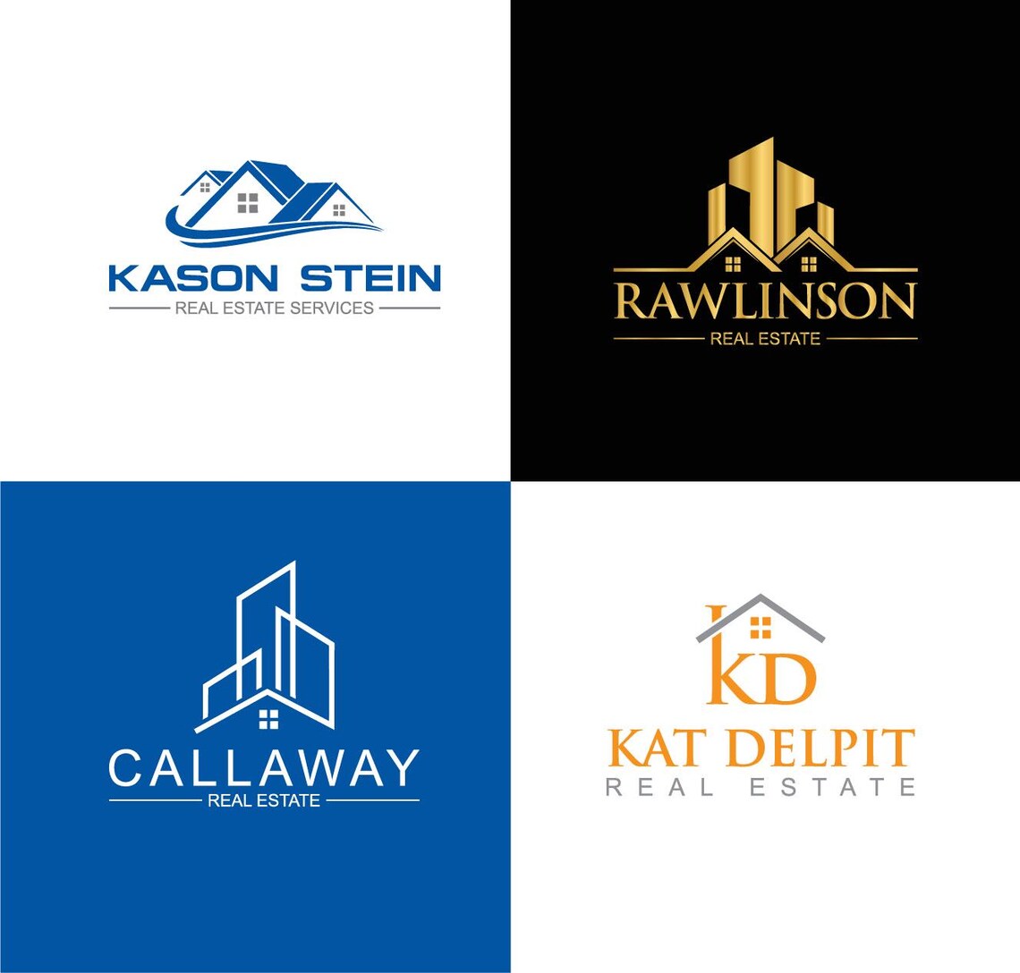 Custom Real Estate Logo, Realtor Logo, Property Logo, Roofing Logo ...