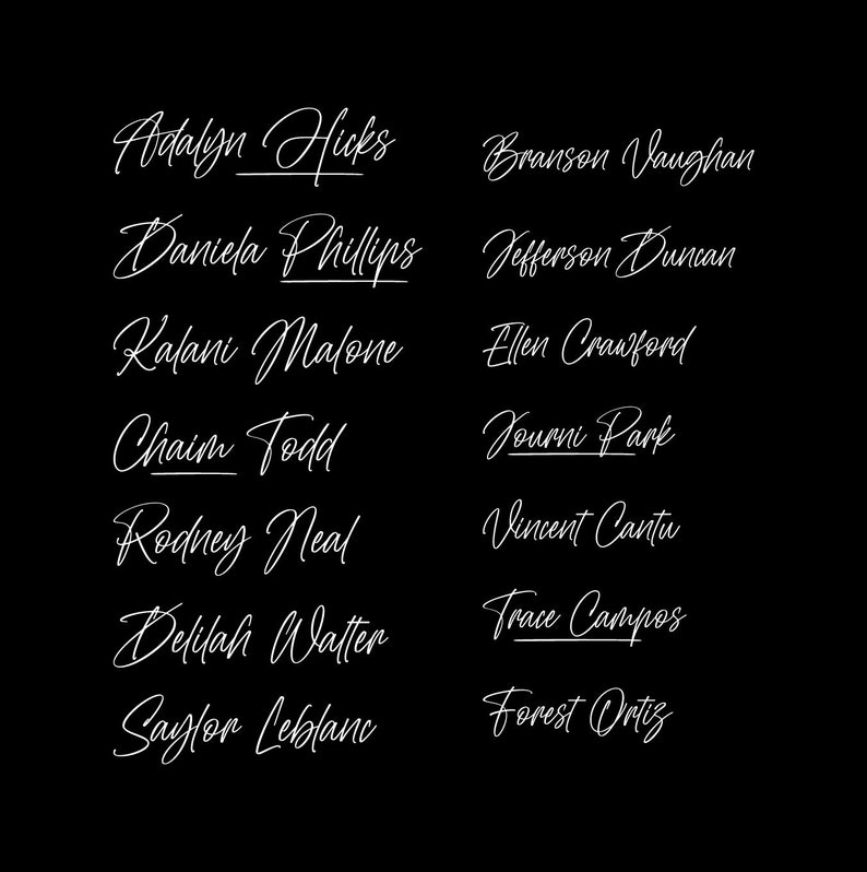 Custom Calligraphy Design, Handwritten, Bridal, Cursive, Script, Sign ...