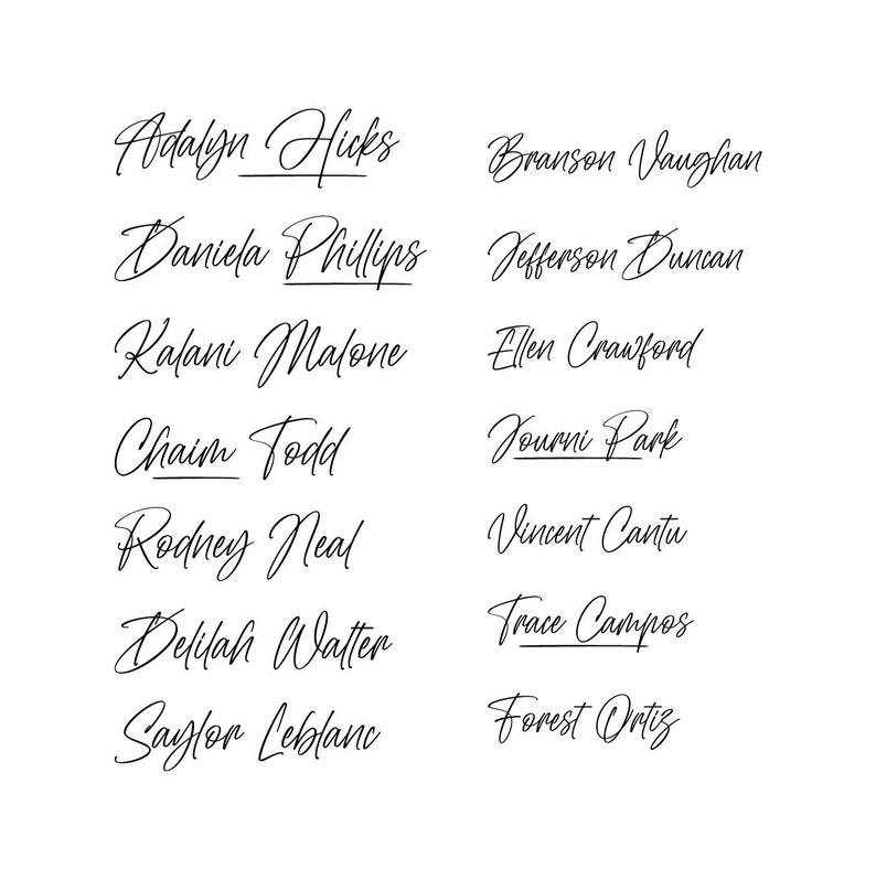 Custom Calligraphy Design, Handwritten, Bridal, Cursive, Script, Sign ...