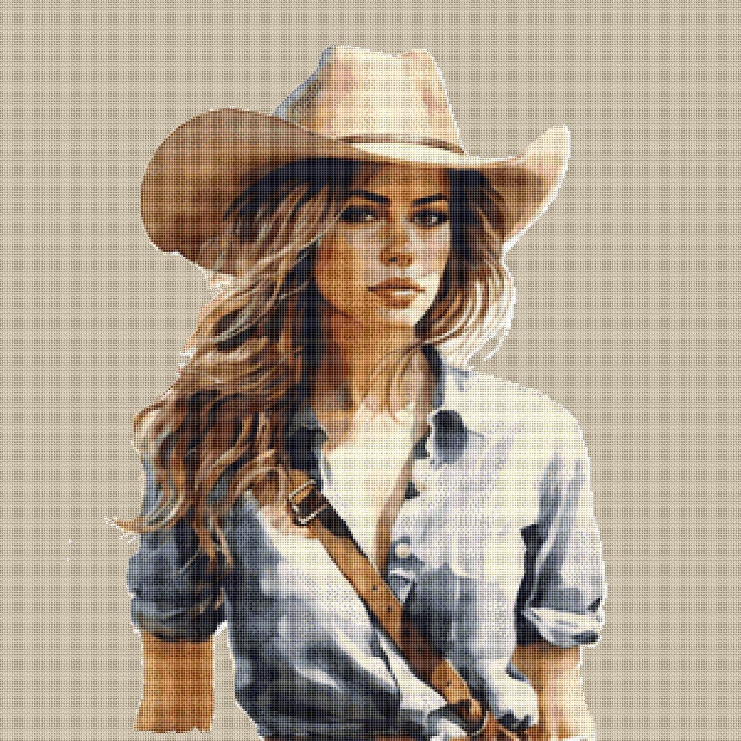Counted Cross Stitch Pattern, Ranch Lady Embroidery, Wall Art ...