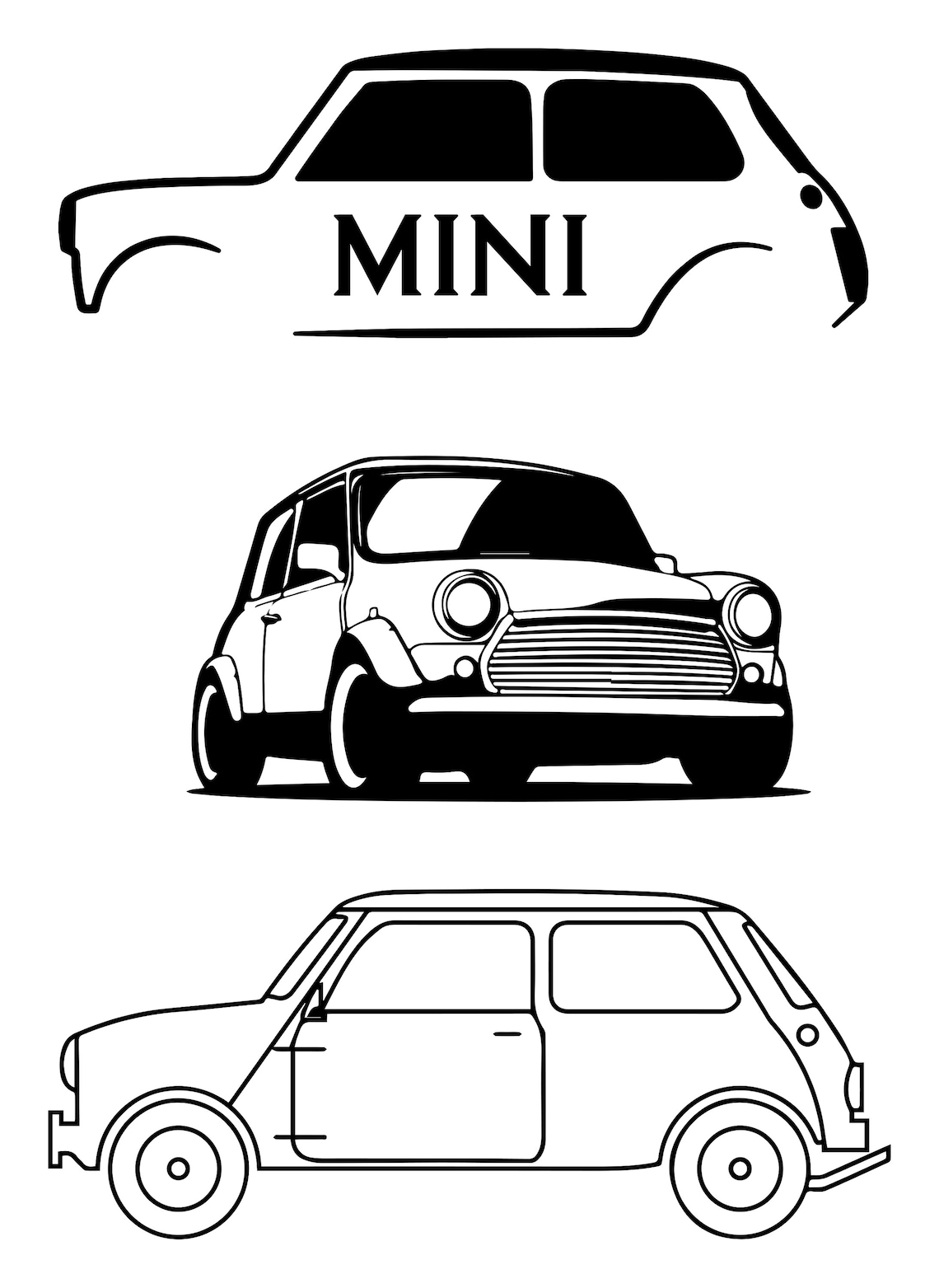 Mini Cooper Vector Bundle Svg/eps/png/ai Stencil Art, Vinyl Cutter ...