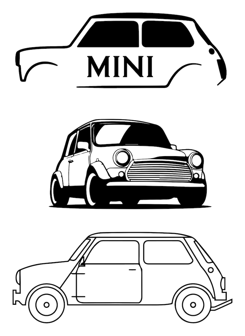 Mini Cooper Vector Bundle Svg/eps/png/ai Stencil Art, Vinyl Cutter ...