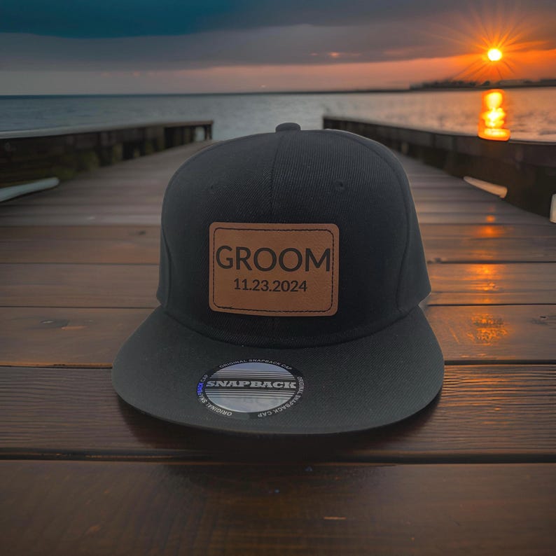 Groom Hat With Personalized Wedding Date Wedding Snapback Trucker Hat ...