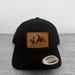 Moutain Leather Patch Trucker Hat Mountain Range Snapback Hat Hiking Outdoors Baseball Cap ...