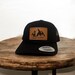 Moutain Leather Patch Trucker Hat Mountain Range Snapback Hat Hiking Outdoors Baseball Cap ...