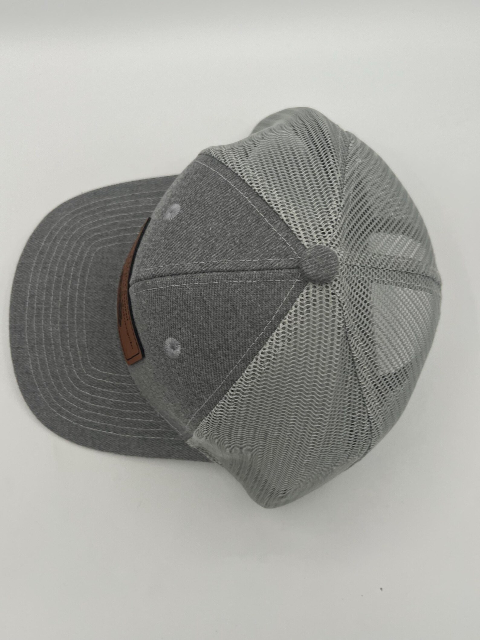 Moutain Leather Patch Trucker Hat Mountain Range Snapback Hat Hiking Outdoors Baseball Cap ...