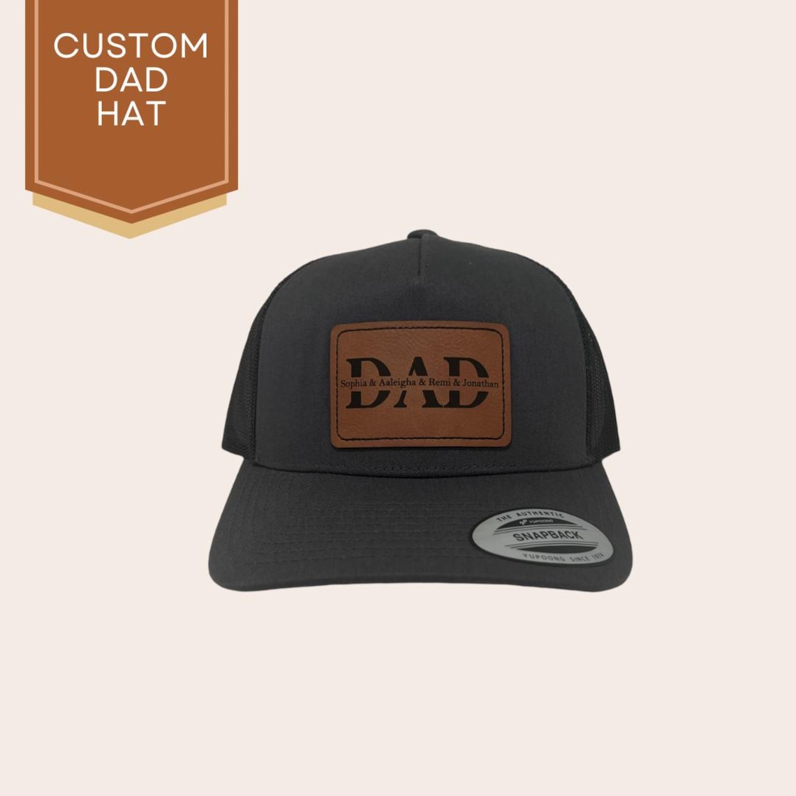Fathers Day Gift Ideas Hat With Childrens Names in the Middle ...