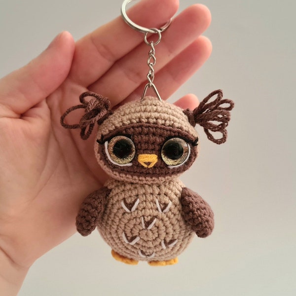 Crochet Owl Keychain - Etsy