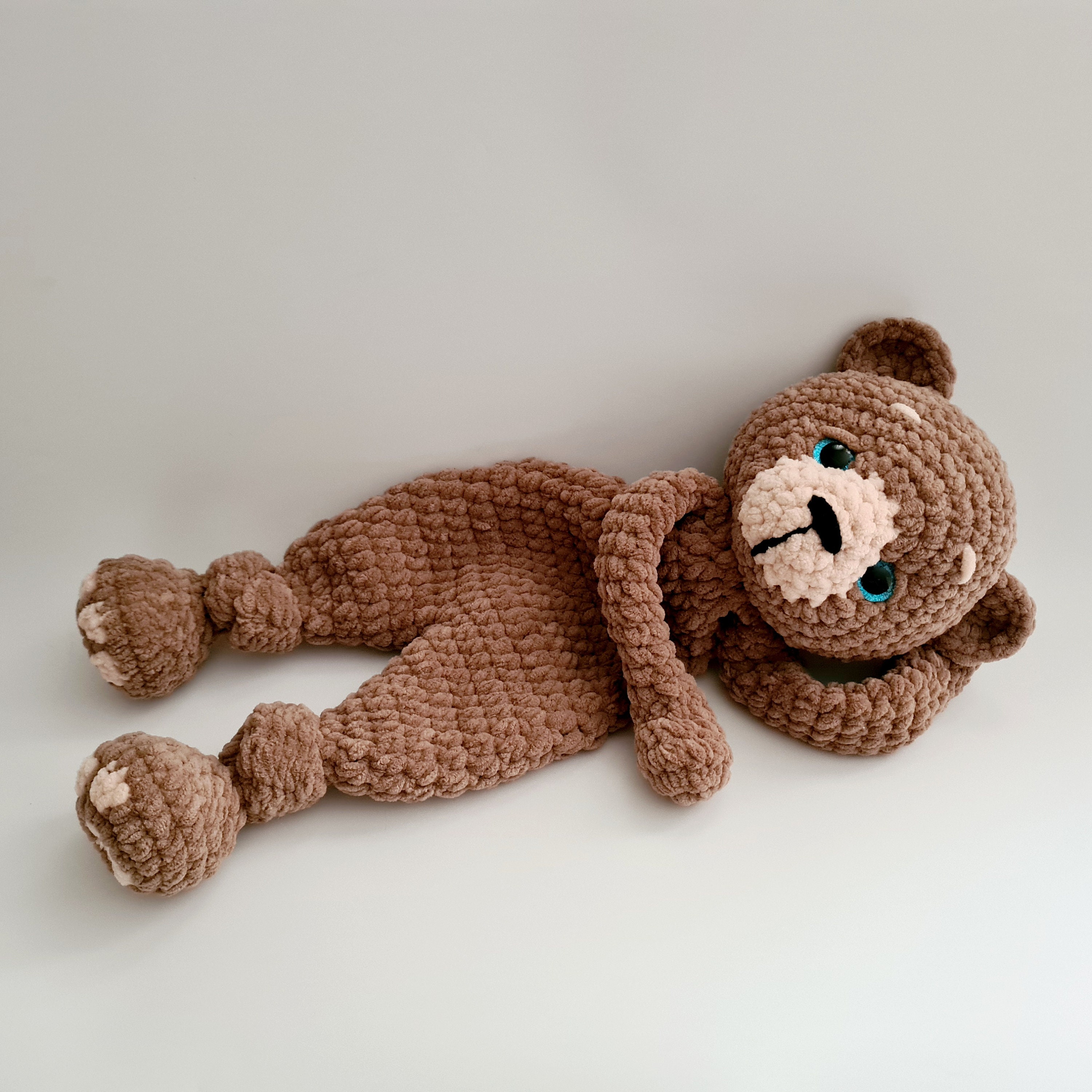 Crochet Bear Snuggler Toy: Plush Cuddle Buddy, Safe for Kids - Etsy