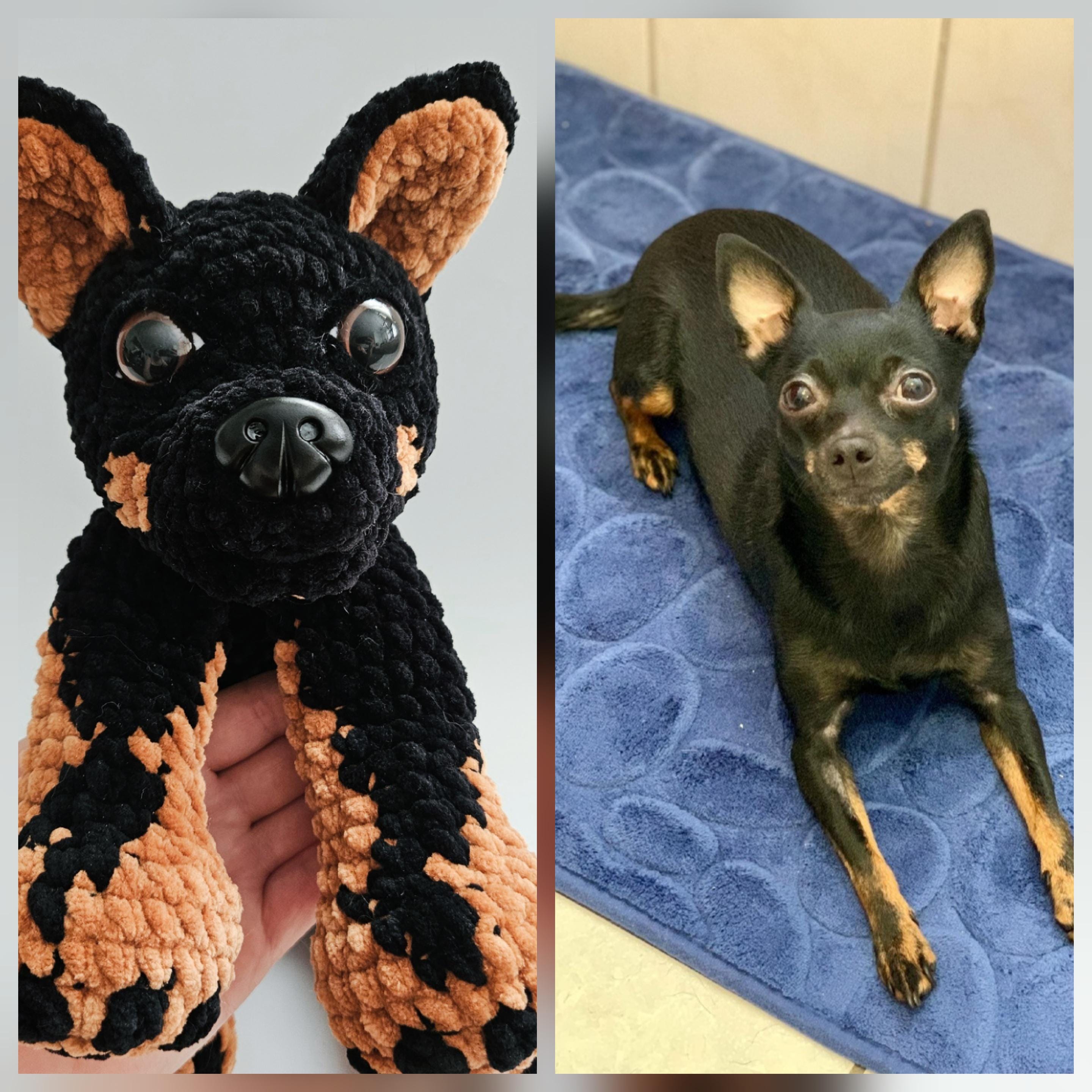 Crochet Prague Ratter Dog From Photo– Poseable-limbs Amigurumi Pinscher ...