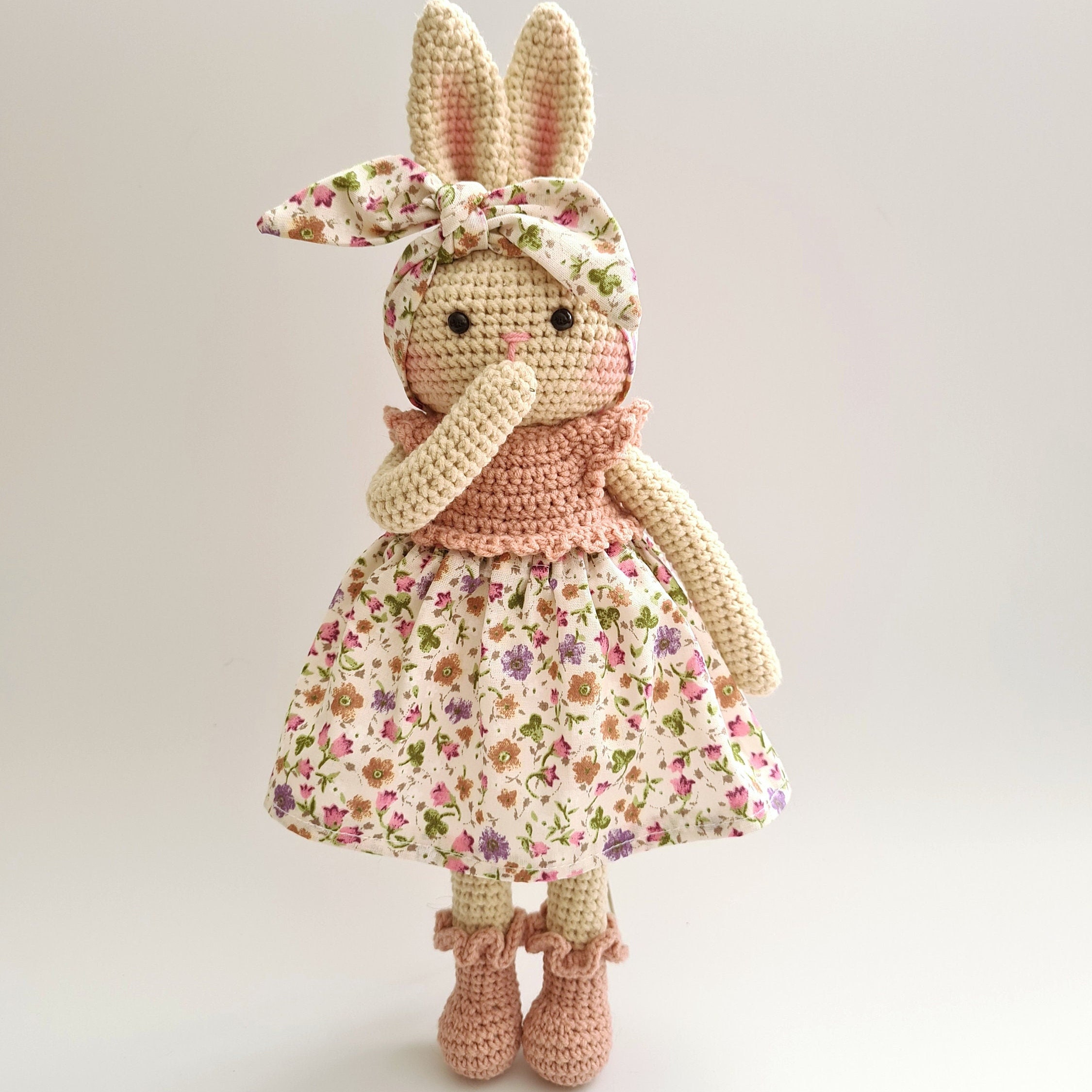 Crochet Bunny in Dress Stuffed Rabbit With Dress and - Etsy