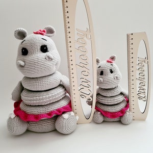 Crochet Hippo Stacking Toy - Stuffed Montessori Toys - Mom and Daughter ...