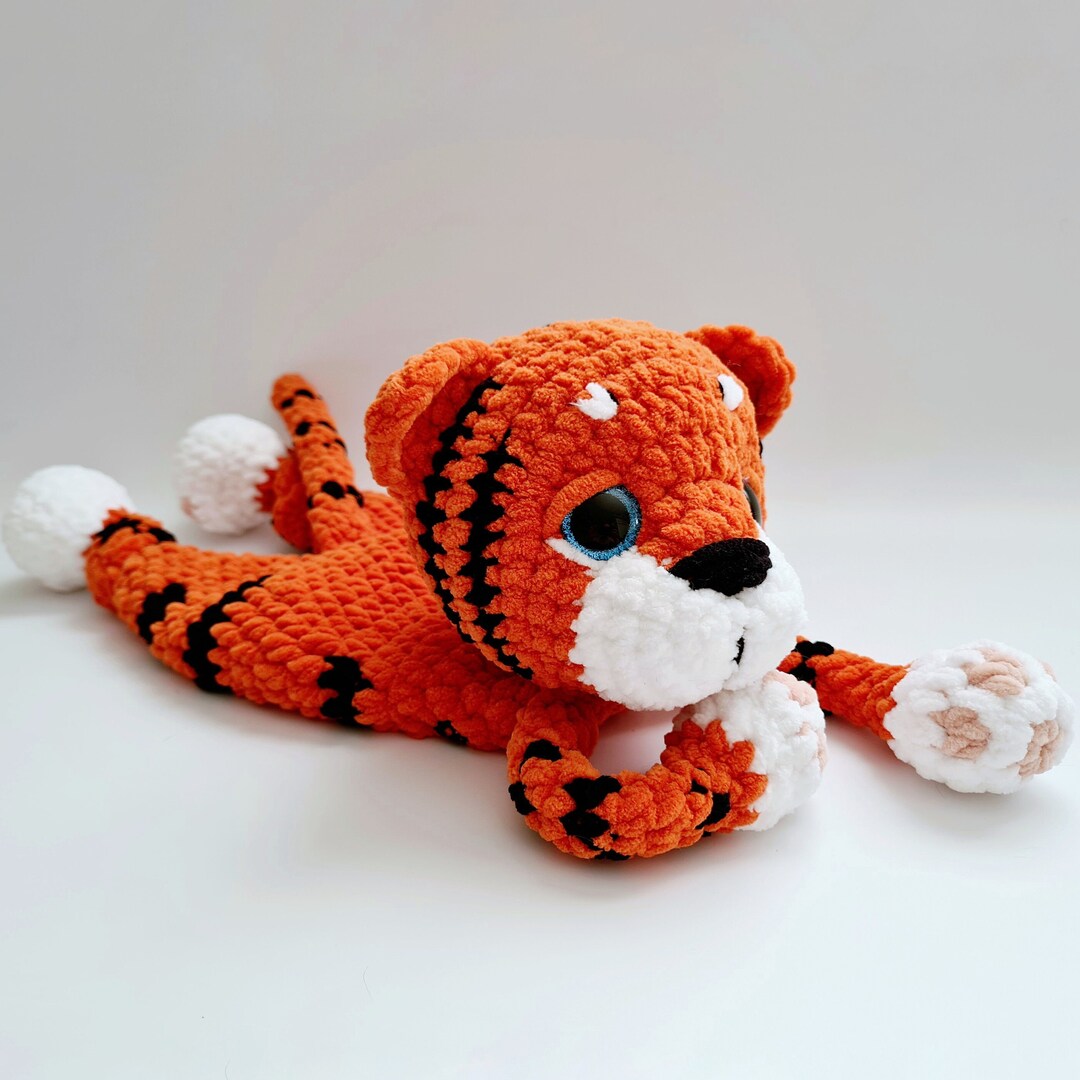 Adorable Crochet Tiger Snuggler Toy, Soft & Safe Cuddle Buddy for Kids ...