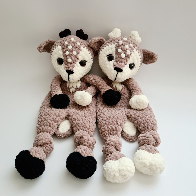 Crochet Deer Snuggler Toy: Plush Cuddle Buddy - Etsy