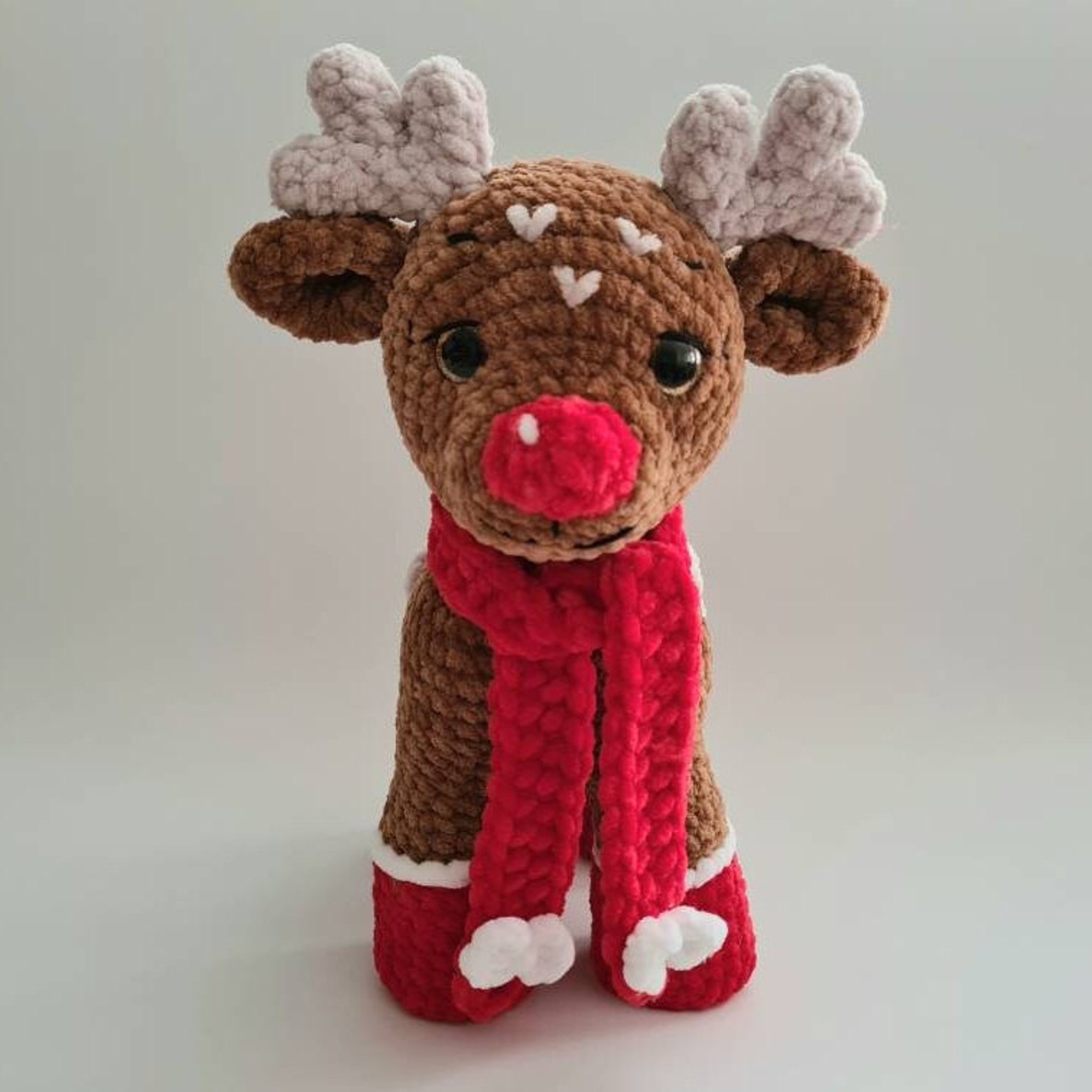 Handmade Crochet Plush Rudolph the Reindeer Amigurumi Toy - Etsy