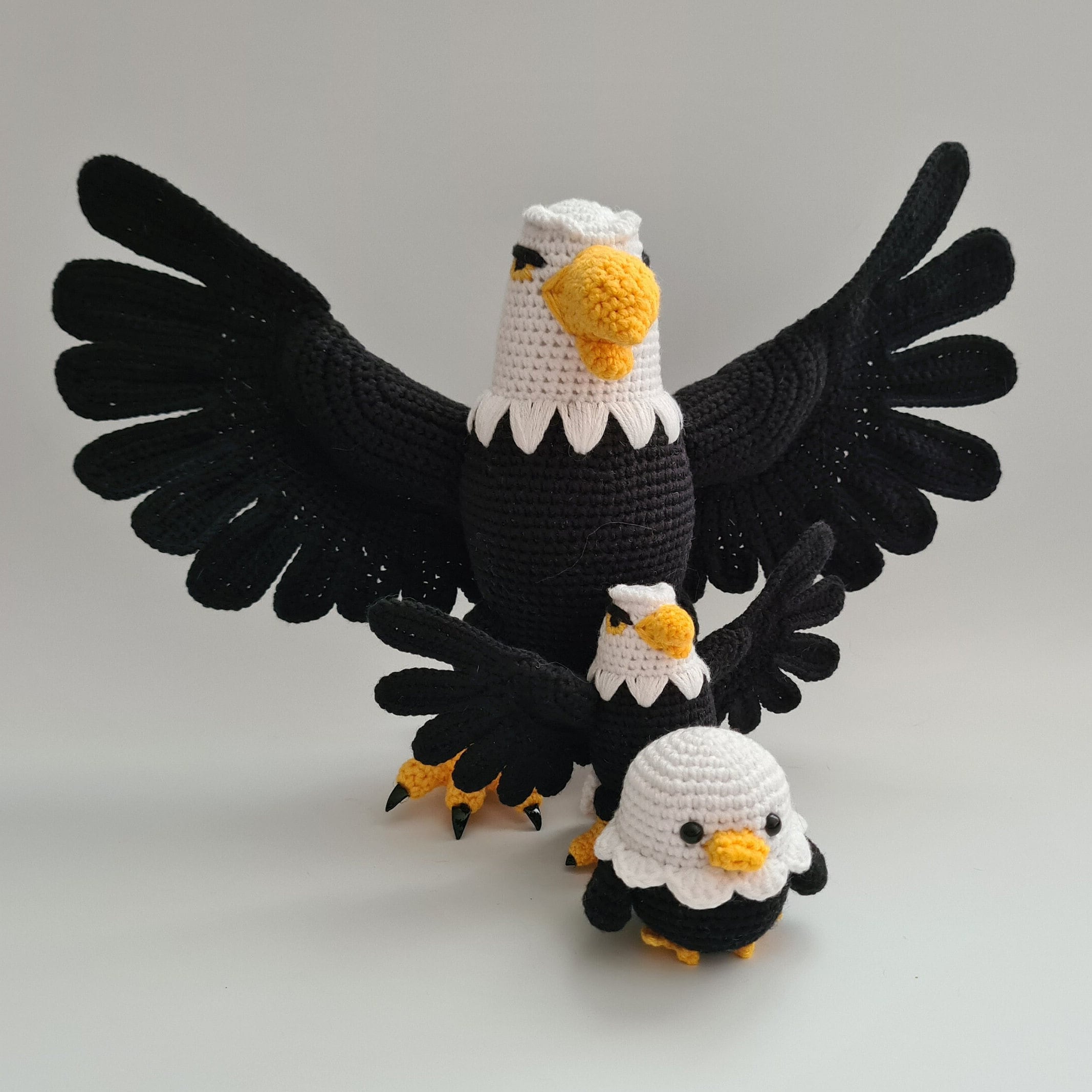 Crochet Black Bald Eagle Family Crochet Bald Eagle Trio - Etsy