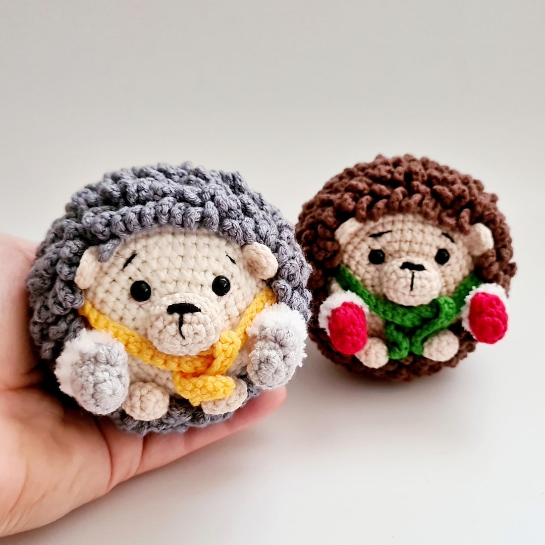 Festive Christmas Crochet Hedgehog With Mittens - Holiday Decor ...