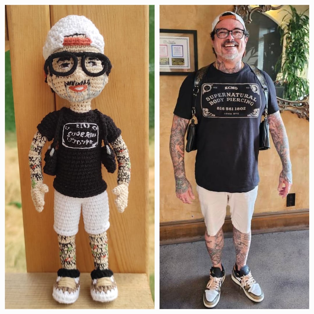 Personalized Crochet Portrait Man Doll - Handmade Look-alike Doll ...