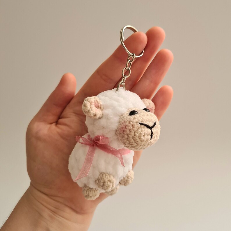 Crochet Sheep Keychain Cute Finished Stuffed Sheep Keyring - Etsy