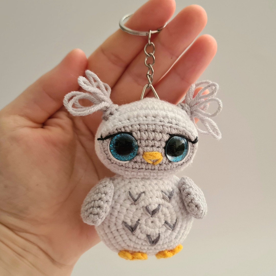 Handmade Crocheted Owl Keychain: Whimsical Bag Charm - Etsy