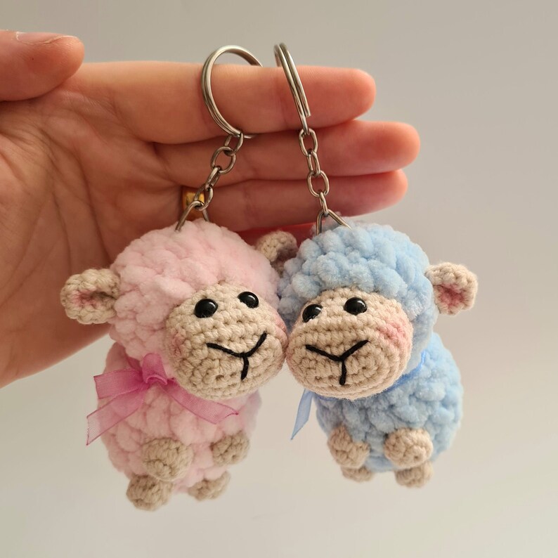 Crochet Sheep Keychain Cute Finished Stuffed Sheep Keyring - Etsy