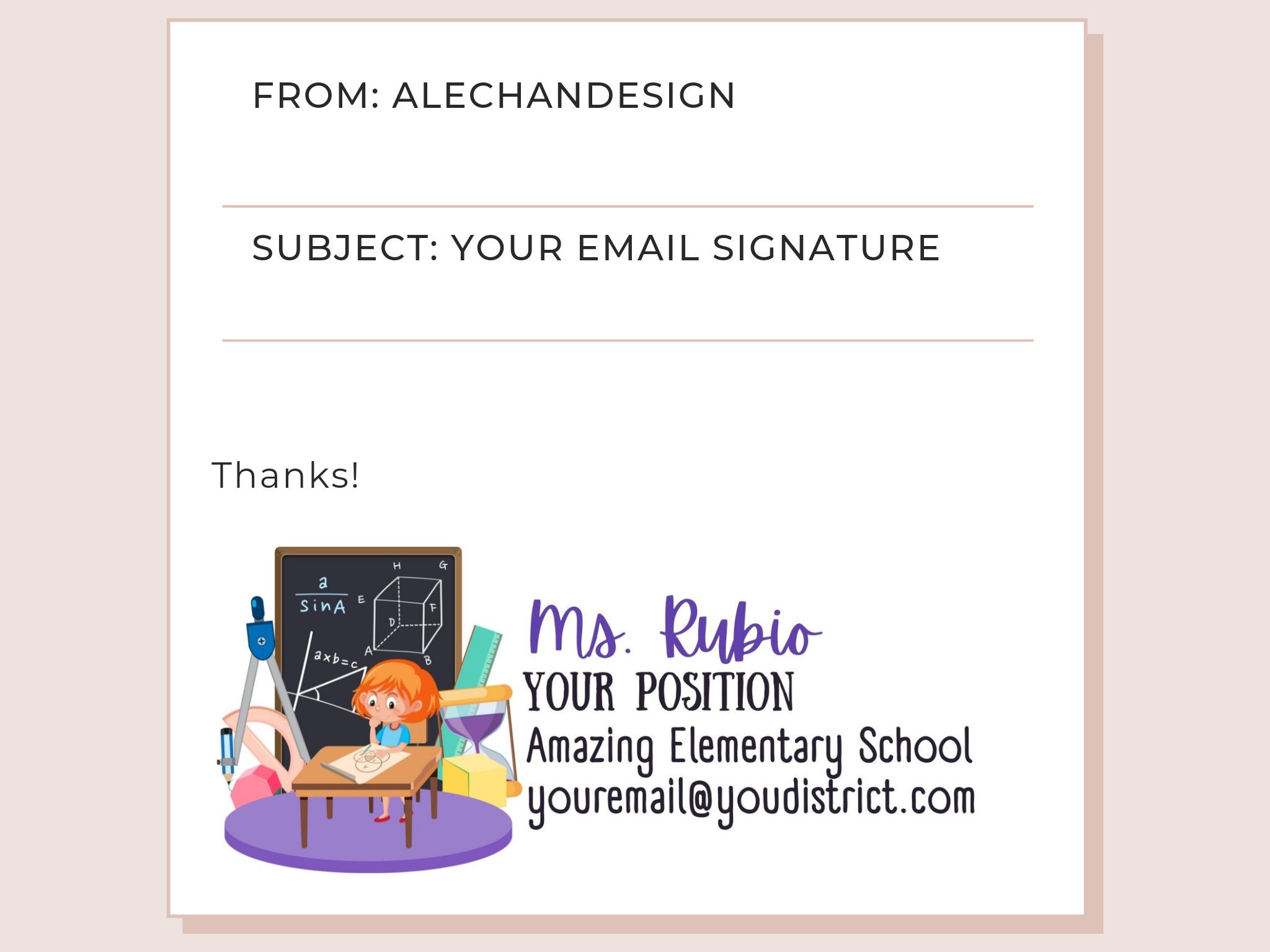 Teacher Email Signature! - Etsy