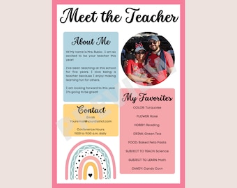 Meet the Teacher: Canva Template, Meet and Greet Letter Template ...